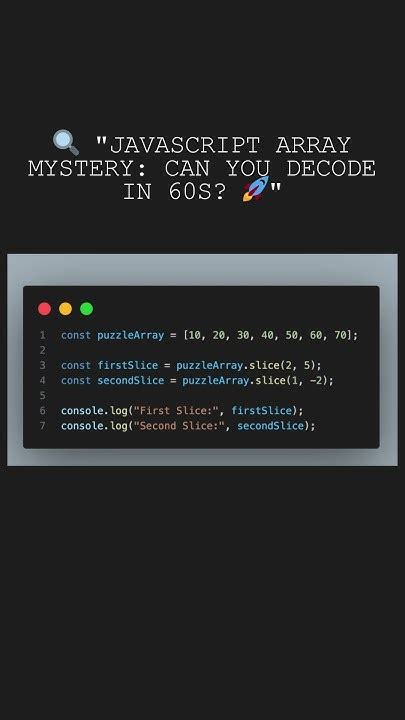 🔍 Javascript Array Mystery Can You Decode In 60s 🚀 Youtube