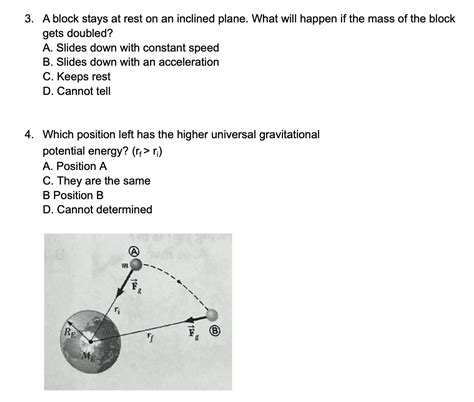 Solved A Block Stays At Rest On An Inclined Plane What Chegg