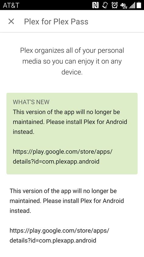 Plex For Plexpass Depreciated On Android Plex