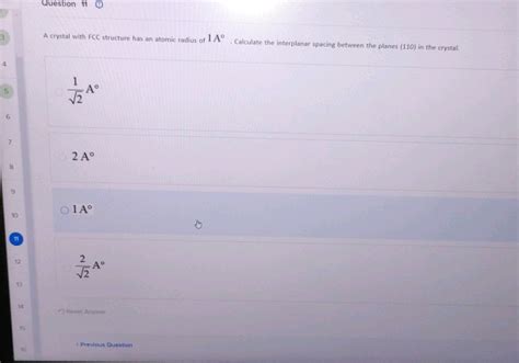Question 11 3 A Crystal With FCC Structure StudyX