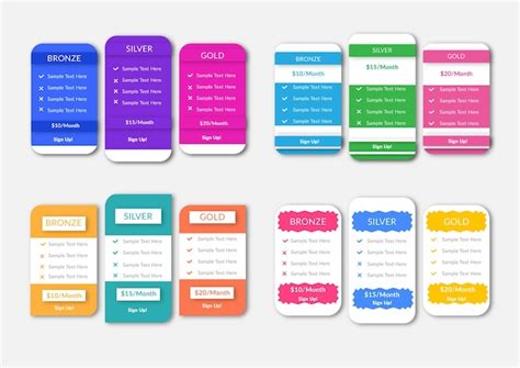 Premium Vector Modern Web Pricing Comparison Table Design Template