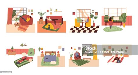 자신의 노트북과 태블릿 컴퓨터에서 사람들의 인터넷 컬렉션 흰색 배경에 고립 된 온라인 시간을 보내는 남성과 여성의 집합 듣기에 대한 스톡 벡터 아트 및 기타 이미지 Istock