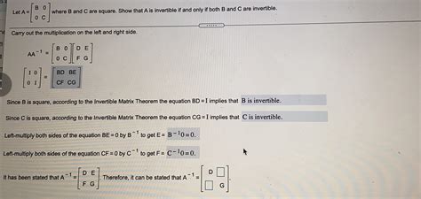 Solved B Let A Where B And Care Square Show That A Is Chegg