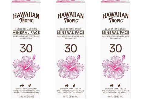 BL Hawaiian Tropic SPF 30 Mineral Face Tinted Milk Coconut Oil 1.7oz ...