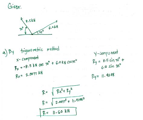 [solved] determine graphically the resultant of the two forces and its
