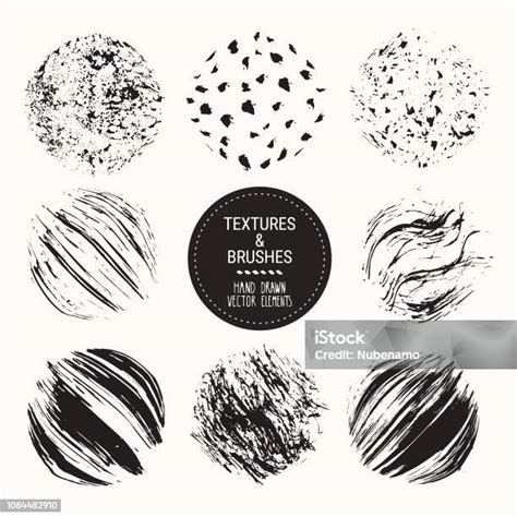 텍스처 그런 지 브러쉬 스트로크를 추상화 합니다 손으로 그린 디자인 서식 파일 컬렉션 추상적인 벡터 클립 아트 세트 흰색 배경에 고립입니다 기이함에 대한 스톡 벡터 아트 및