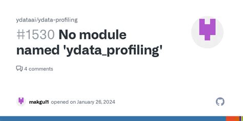 No Module Named Ydataprofiling · Issue 1530 · Ydataaiydata Profiling · Github