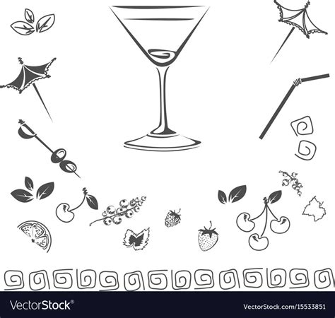 Cocktail Icon Set Royalty Free Vector Image Vectorstock