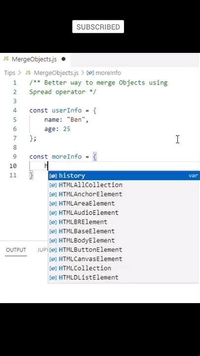 Javascript Tips Better Way To Merge Objects Shorts Youtube