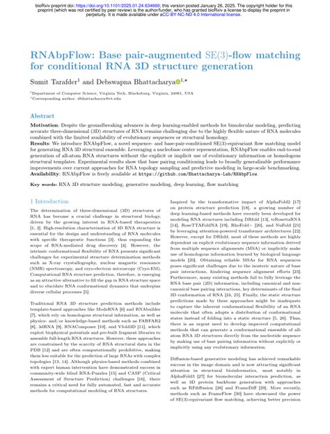 Pdf Rnabpflow Base Pair Augmented Se3 Flow Matching For Conditional Rna 3d Structure Generation
