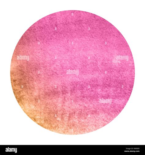 Pink And Orange Hand Drawn Watercolor Circular Frame Background Texture With Stains Modern