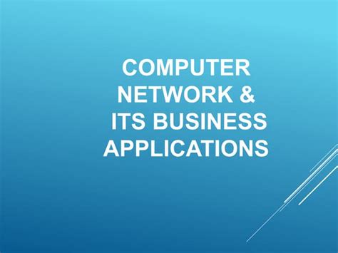 Networking Presentation Ppt