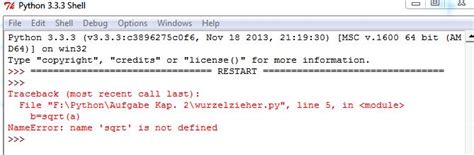 Python Wurzel Ziehen Sqrta Is Not Defined Computer Pc