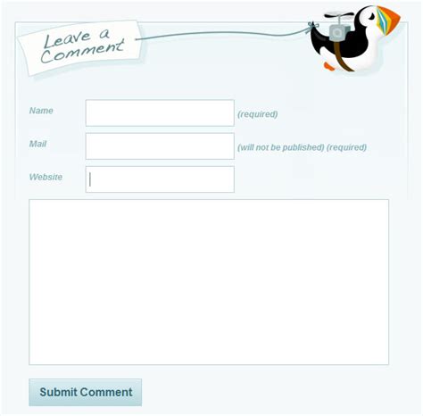 Comment Forms Design Gallery Smiley Cat