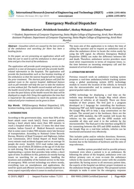 Iot Based Smart Ambulance Monitoring System With Traffic Light Control Pdf