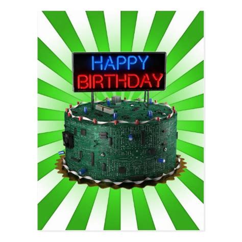 happy birthday geek postcard zazzle
