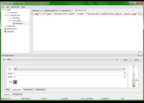 Program MCDatapacker A Datapack Editor Minecraft Mod