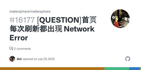 Question 首页每次刷新都出现 Network Error · Issue 16177 · Meterspheremetersphere · Github