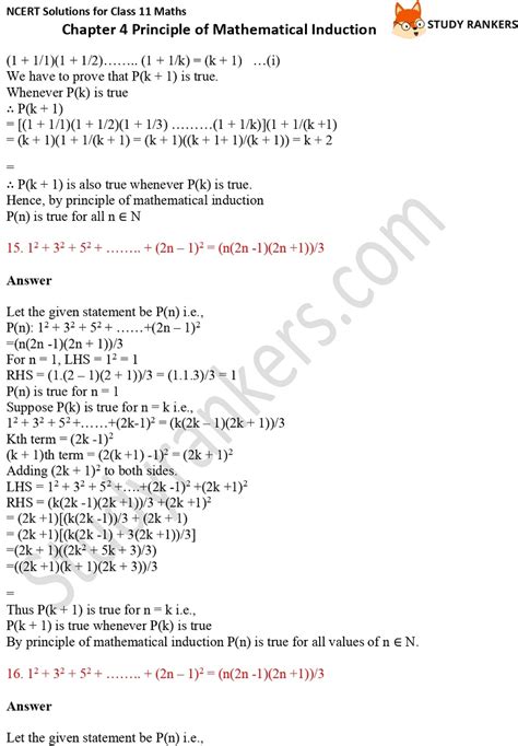 Ncert Solutions For Class 11 Maths Chapter 4 Principle Of Mathematical Induction