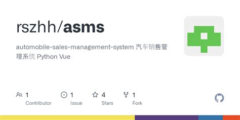 GitHub rszhh asms automobile sales management system 汽车销售管理系统 Python Vue