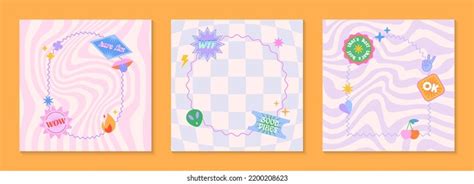 프레임 패치 90년대 스타일의 스티커가 있는 스톡 벡터로열티 프리 2199664837 Shutterstock
