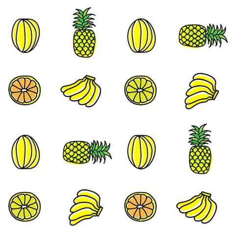 유토이미지 상큼 여름 과일 패턴 일러스트