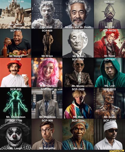 SCP 3537 89 Ms Sandy Mr Shapey SCP 913 Mr Hungry SCP Mr Chamelcon SCP 1799 Mr Laugh SCP