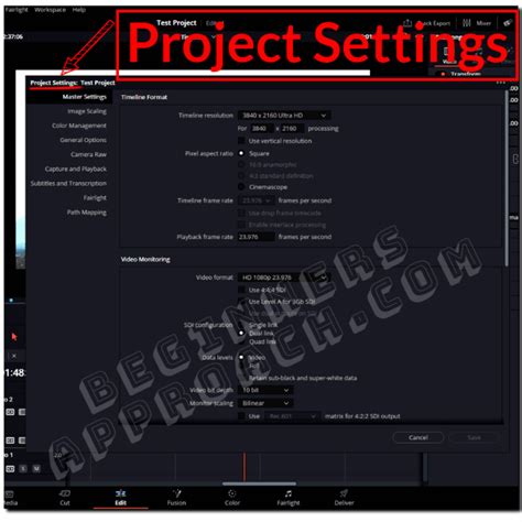 Crucial Davinci Resolve Project Settings 2023 Updated