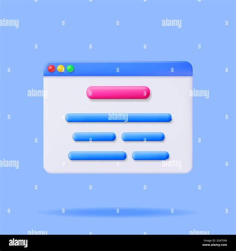 3d Browser Window With Web Page Isolated Render Operating System User Interface Gui Computer