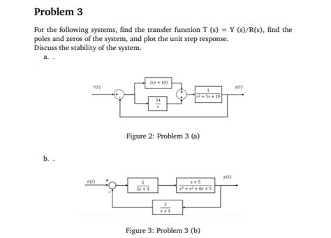 Solved For The Following Systems Find The Transfer Function