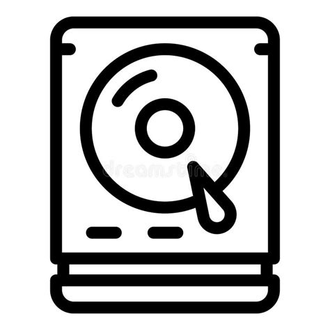 Hard Disk Icon Outline Style Stock Vector Illustration Of Isolated