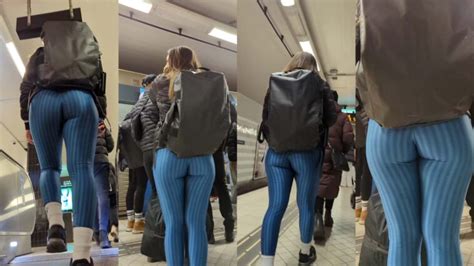Lovely Booty In Shiny Leggings Candid Best Premium