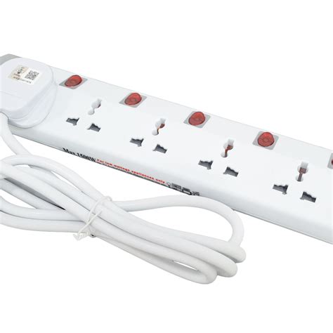 Pro Smart Universal 5 Gang Power Extension With 3pins Power Cord 2m