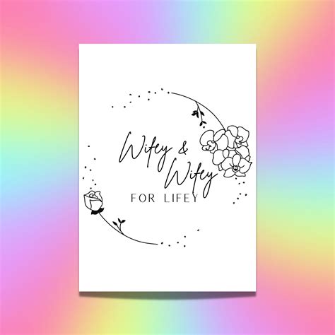 Printable Wedding Card Wifey And Wifey For Lifey Same Sex Etsy