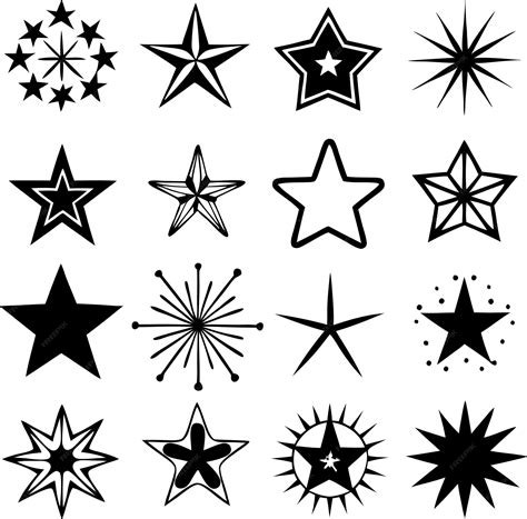 A Collection Of Stars And A Star With A Star Design On It Premium Ai