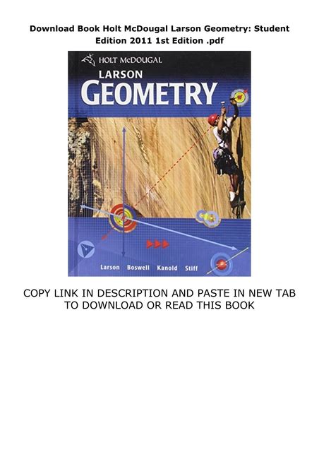 Holt Mcdougal Larson Geometry Student Edition 2011 1st Edition