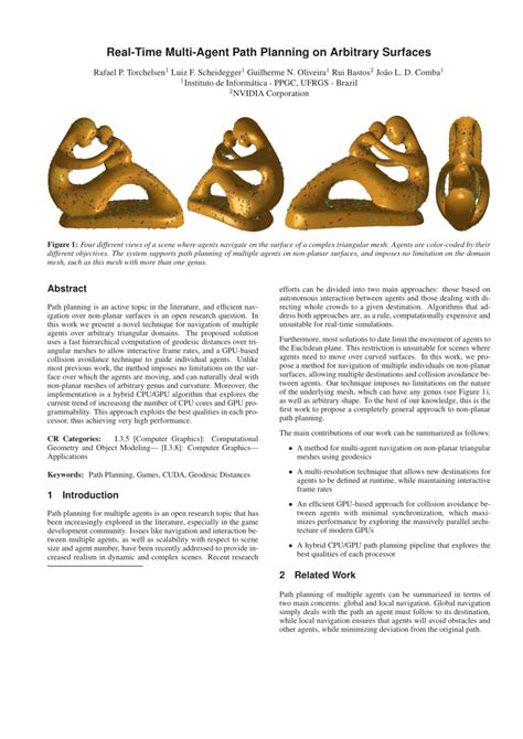 pdf real time multi agent path planning on arbitrary surfaces