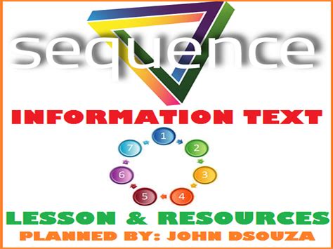 SEQUENTIAL INFORMATION TEXT LESSON AND RESOURCES Teaching Resources