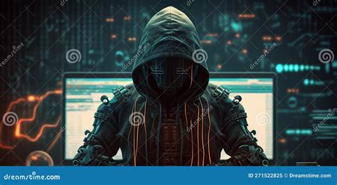 Cybercrime Robot With Human Robot With Human Face Hacking Cybersecurity Threats Future Machine