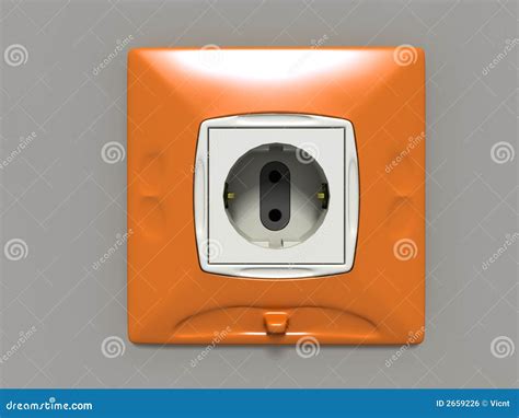 Electrical Socket Type C With Switch Power Plug Receptacle From Asia Vector Illustration