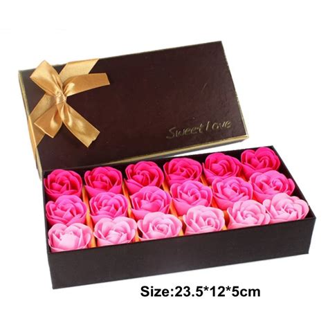 18 шт имитация розы мыло цветок с подарочной коробкой День святого Валентина подарки на свадьбу