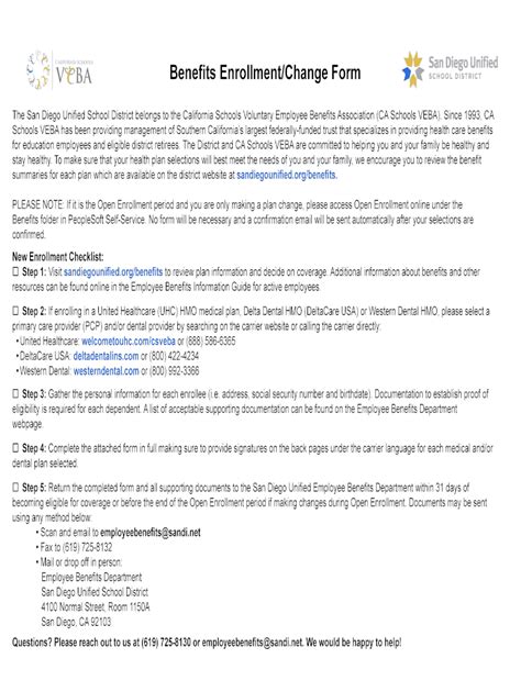 Fillable Online Sdusd Enrollment Form Dd Fax Email Print