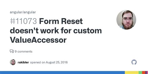 Form Reset Doesn T Work For Custom ValueAccessor Issue Angular Angular GitHub