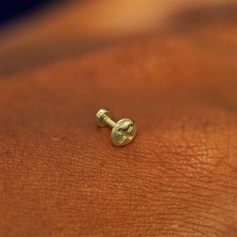 Automic Gold Screw Flatback Piercing Sustainable Fine Jewelry