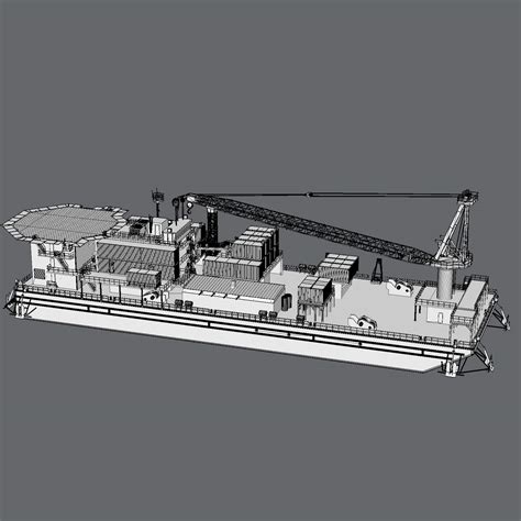 Offshore Barge 3d Model