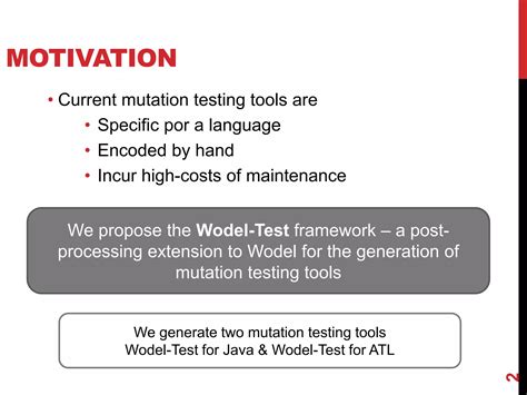 Wodel Test A Model Based Framework For Language Independent Mutation Testing Ppt