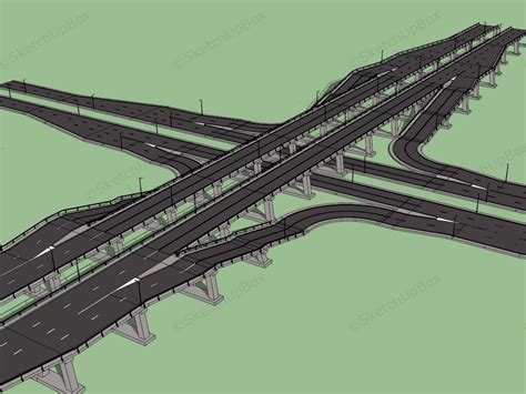 Highway Overpass Sketchup 3d Model Skp File Download Sketchupbox