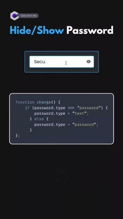 Show Or Hide Password Codingmeme Webdesign Code Programming Coding