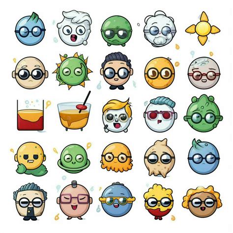 Science Emojis 2d Cartoon Vector Illustration On White Bac 30692436