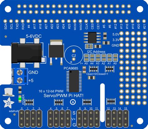 How To Use Adafruit Channel PWM Servo HAT Pinouts Specs And Examples Cirkit Designer
